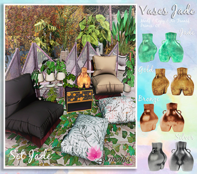 Second Life Marketplace - Armonia Decor [AD] Vases Jade (FULL PACK)
